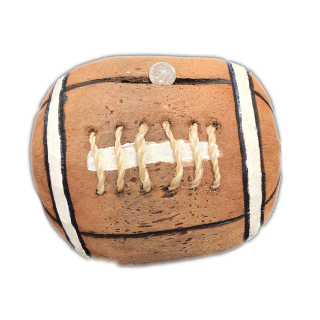 Football | Coin Bank | Carved Coconut | The Shell Connection